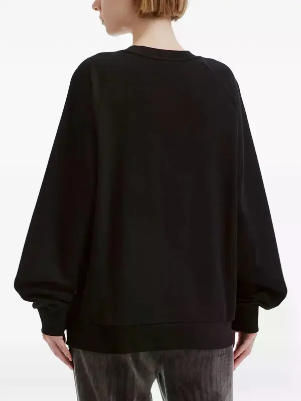 CHOCOOLATE Bear Patch Long Sleeve Sweatshirt - Black