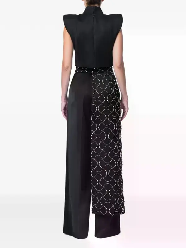 M.MARQUISE Meda Crystal-embellished Wool Maxi Overskirt