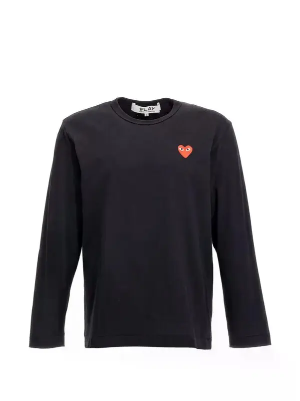 Play Comme Des Garcon Heart-patch Long-sleeve T-shirt