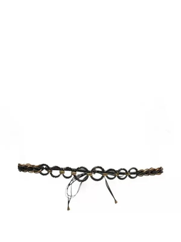 Gianfranco Ferre Ring-detail Braided Belt - Gold