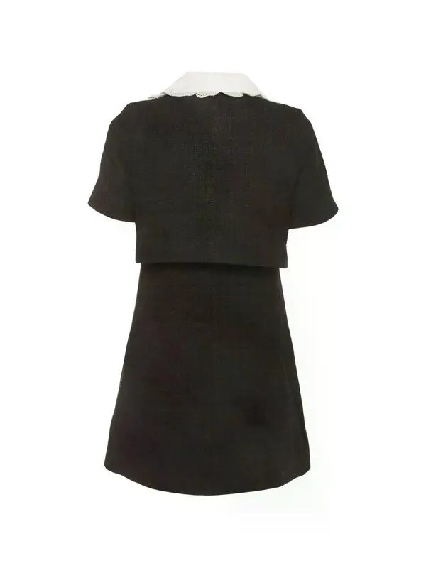 Sandro Tweed Button-front Mini Dress With Peter Pan Collar