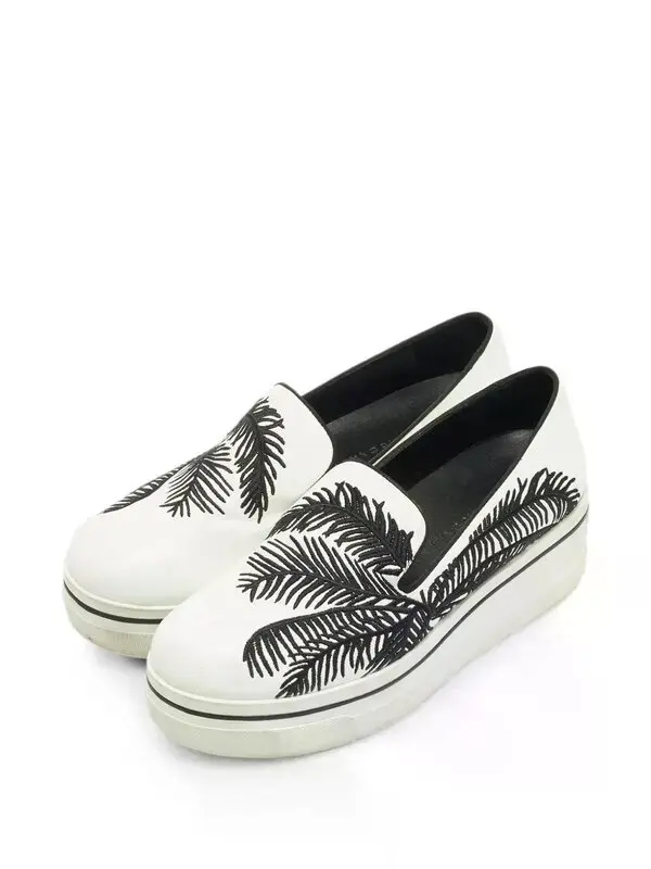 Stella McCartney Embroidered Wedge Heel Slip-on Sneakers