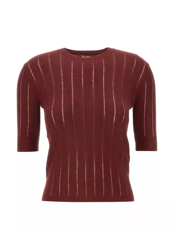 Max Mara Ragno Maxi-ribbed Semi-sheer Sweater - Red