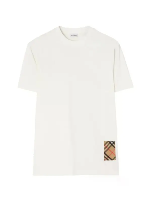 Burberry Check Cashmere Patch Cotton T-shirt
