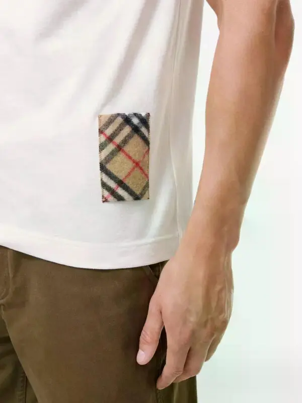 Burberry Check Cashmere Patch Cotton T-shirt