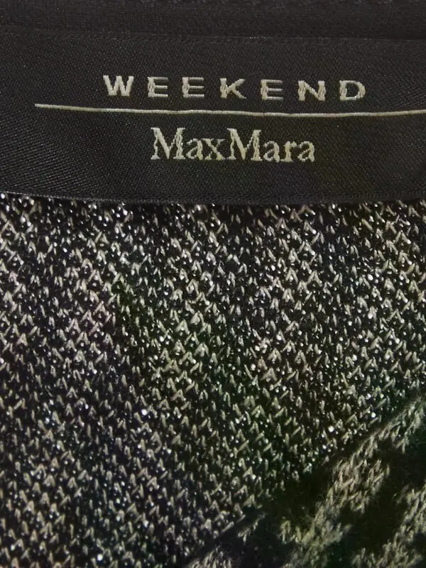 Max Mara Belted Houndstooth Midi Dress