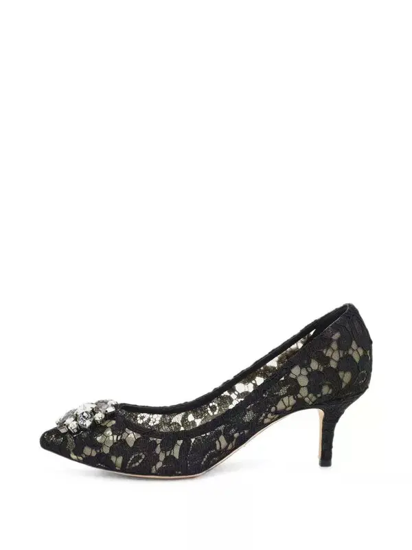 Dolce & Gabbana Bellucci Crystal-embellished Lace Pumps - Black