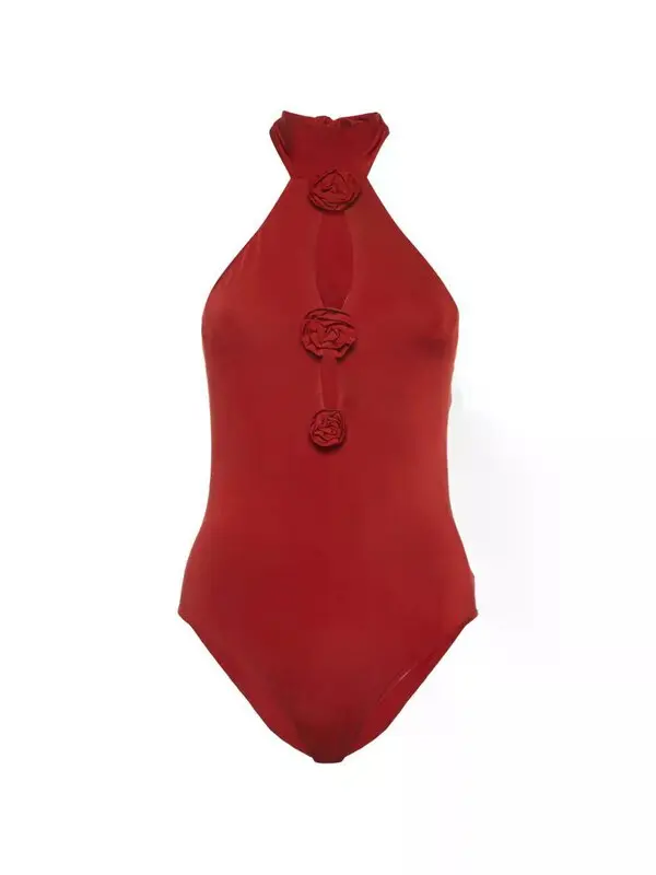 Magda Butrym Halter Bodysuit With Floral Appliqu