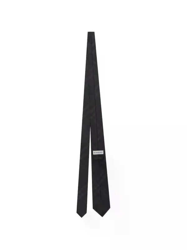 Burberry Check Silk Tie - Black