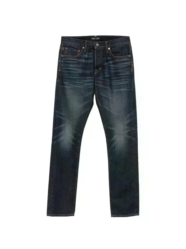 TOM FORD Jeans With Logo Patch - Blue