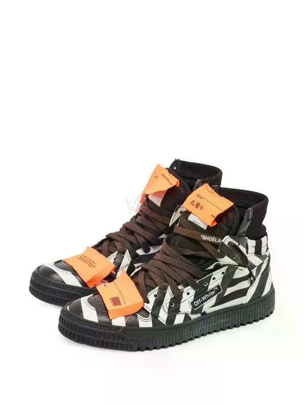 Off-White Off Court Striped High Top Sneakers