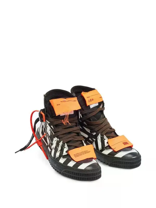 Off-White Off Court Striped High Top Sneakers