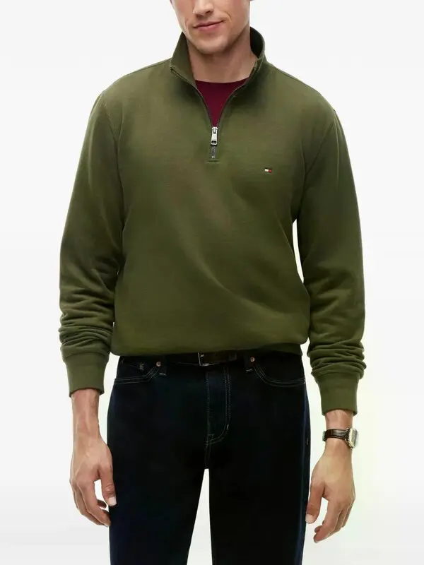 Tommy Hilfiger Quarter-zip Logo-embroidered Sweater