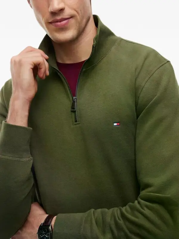 Tommy Hilfiger Quarter-zip Logo-embroidered Sweater