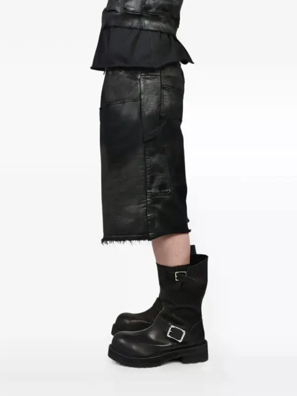 FILTH Waxed-finish Frayed-edge Shorts
