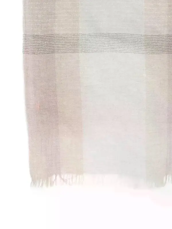 D'ANIELLO Egina Check-pattern Fringed Scarf
