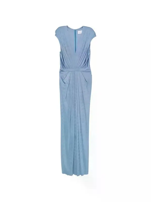 ALESSANDRO LEGORA Draped V-neck Maxi Dress