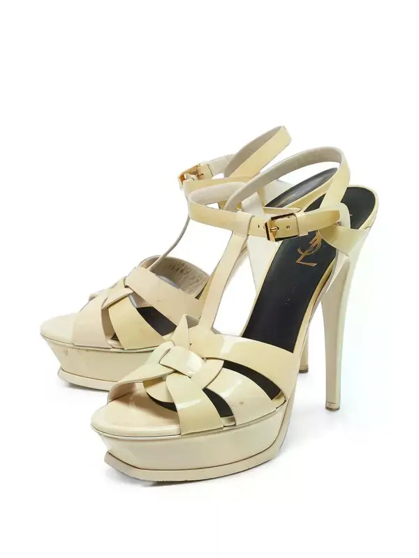 Saint Laurent Tribute Platform Sandals - Neutrals