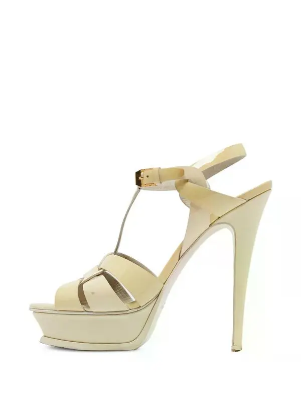 Saint Laurent Tribute Platform Sandals - Neutrals