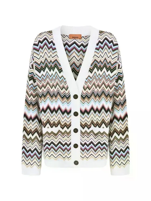 Missoni Zigzag Knit V-neck Cardigan