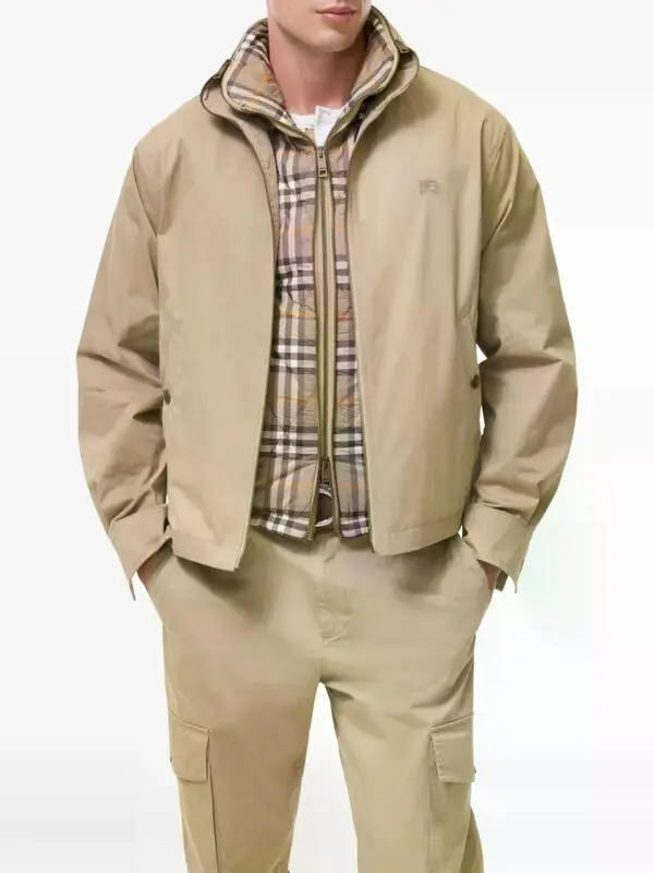 Burberry Cotton Twill Jacket With Detachable House Check Gilet