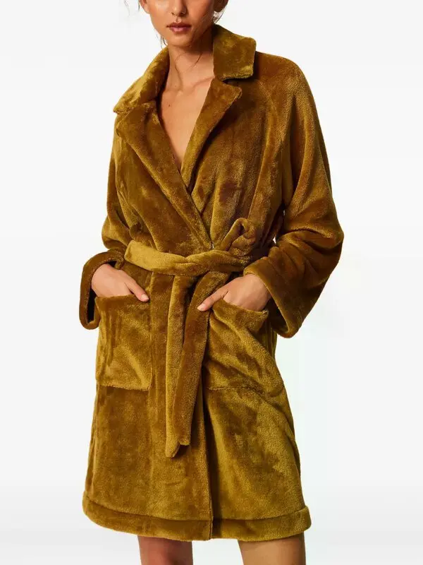 TWINSET Faux Fur Belted Dressing Gown