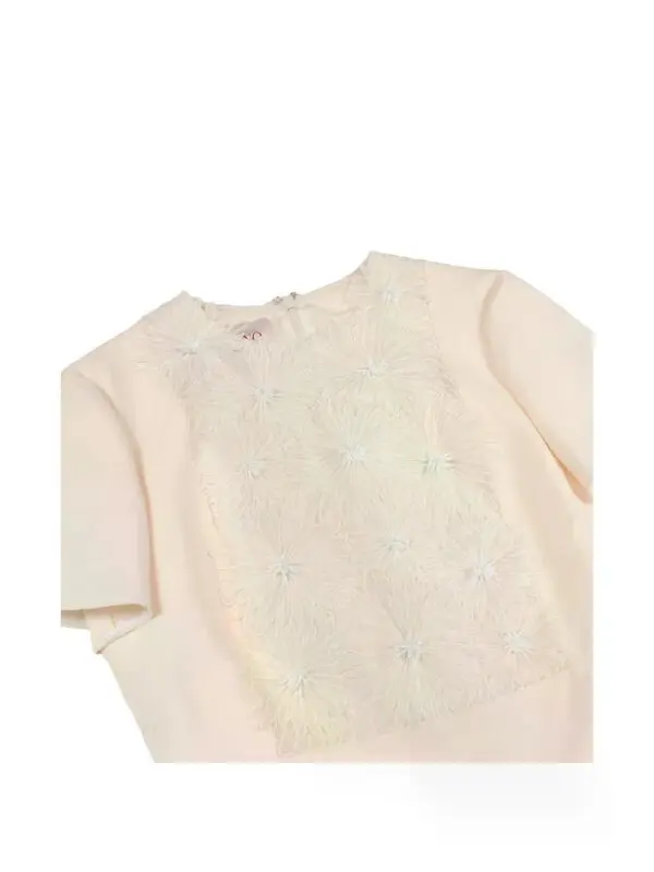 Valentino Garavani 2010s Floral-beaded Mini Dress - Neutrals