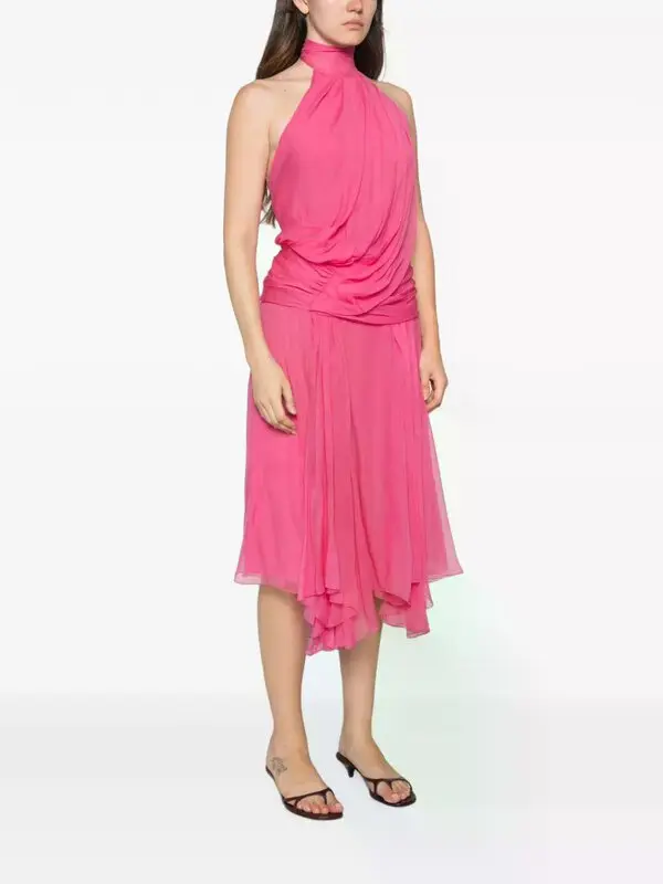 Alberta Ferretti Draped Halterneck Dress