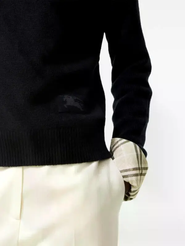 Burberry Cashmere Turtleneck Sweater With Knight Motif