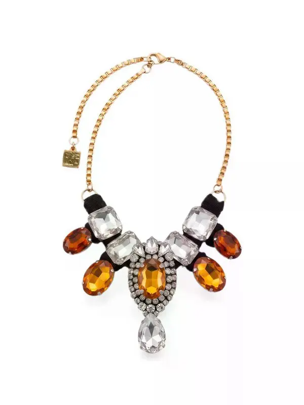 Stella Jean Crystal Embellished Chain-link Necklace - Gold