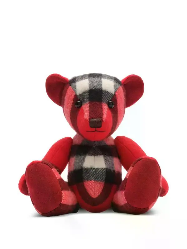 Burberry Check Cashmere Thomas Bear - Red