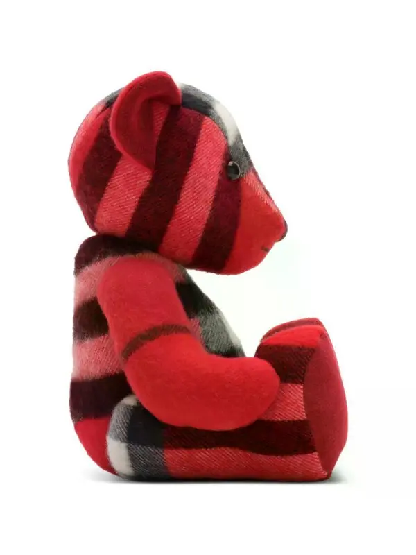 Burberry Check Cashmere Thomas Bear - Red