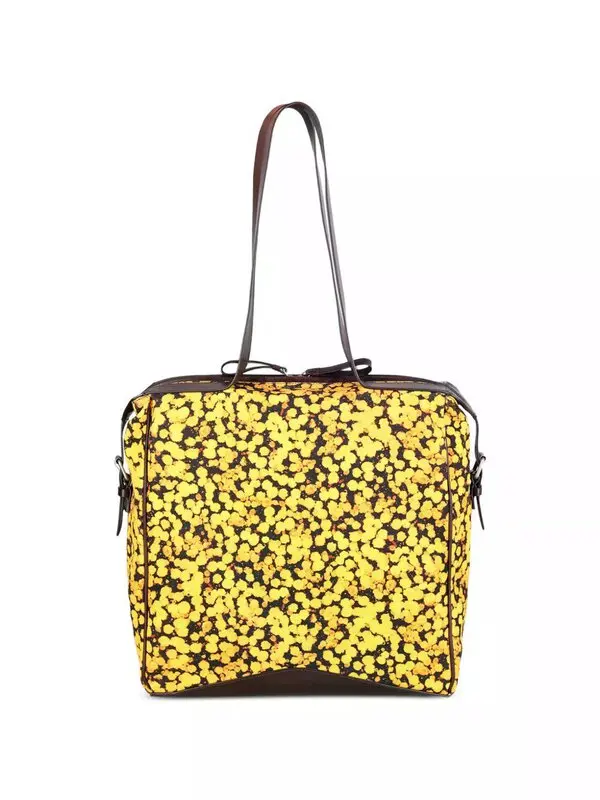 Dries Van Noten Printed Canvas Tote Bag - Yellow