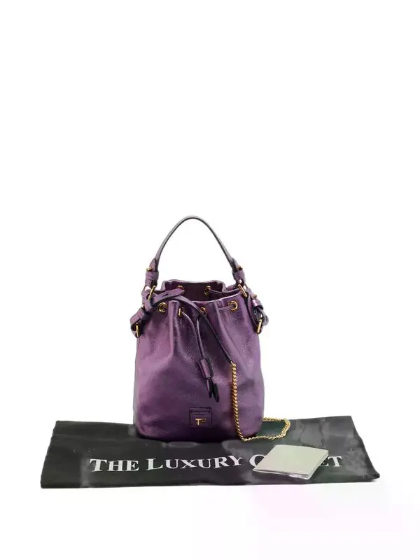 TOM FORD Metallic Leather Drawstring Bucket Bag