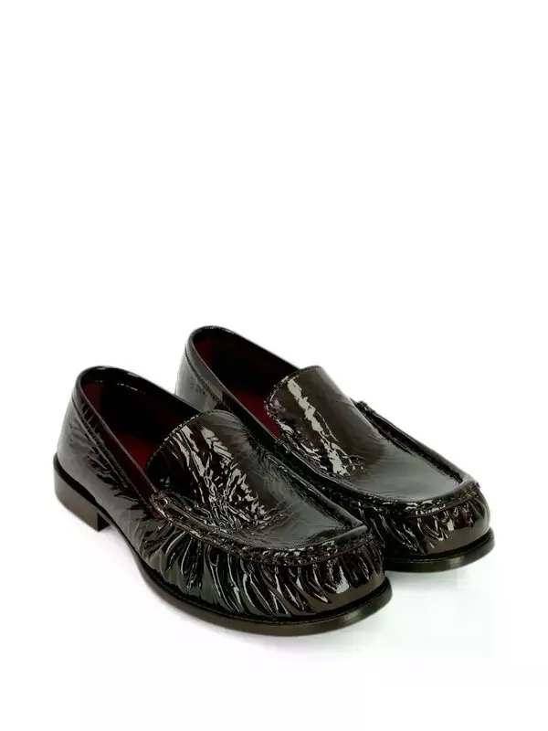 Dries Van Noten Square Toe Lamb Leather Loafers