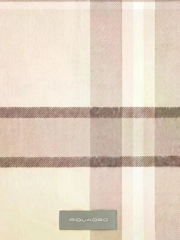 PIQUADRO Check-pattern Fringed Scarf