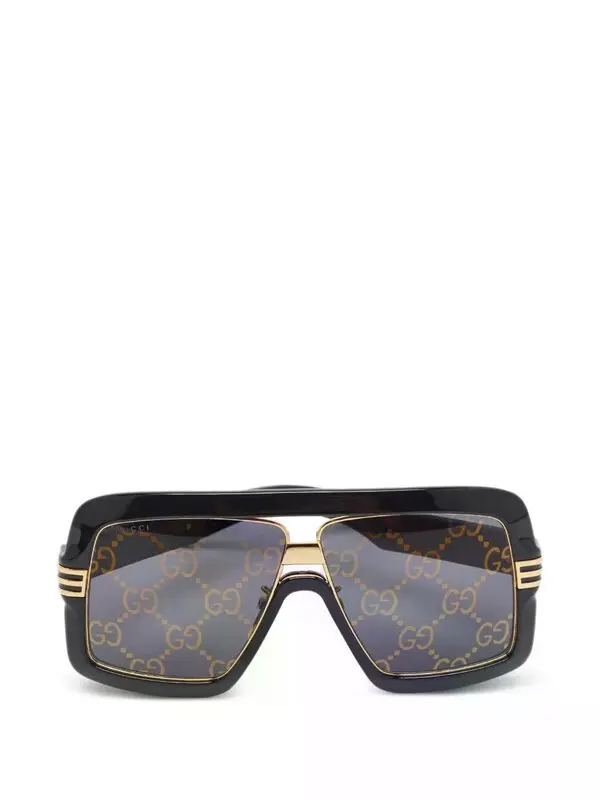 Gucci Square Frame Sunglasses With Gg Monogram Print