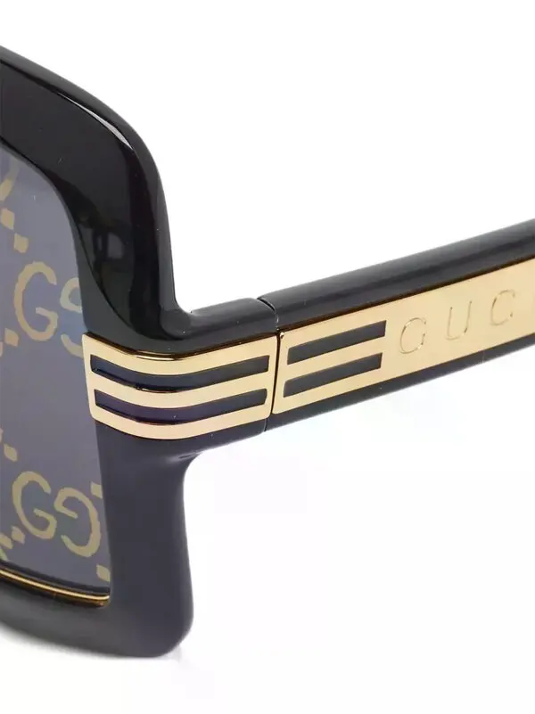 Gucci Square Frame Sunglasses With Gg Monogram Print