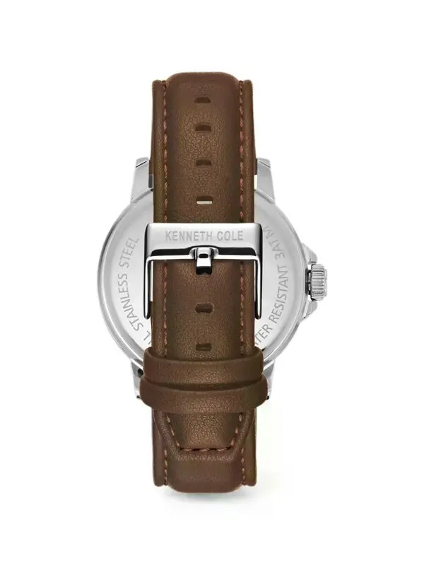 KENNETH COLE Leather-strap 43.5mm Watch