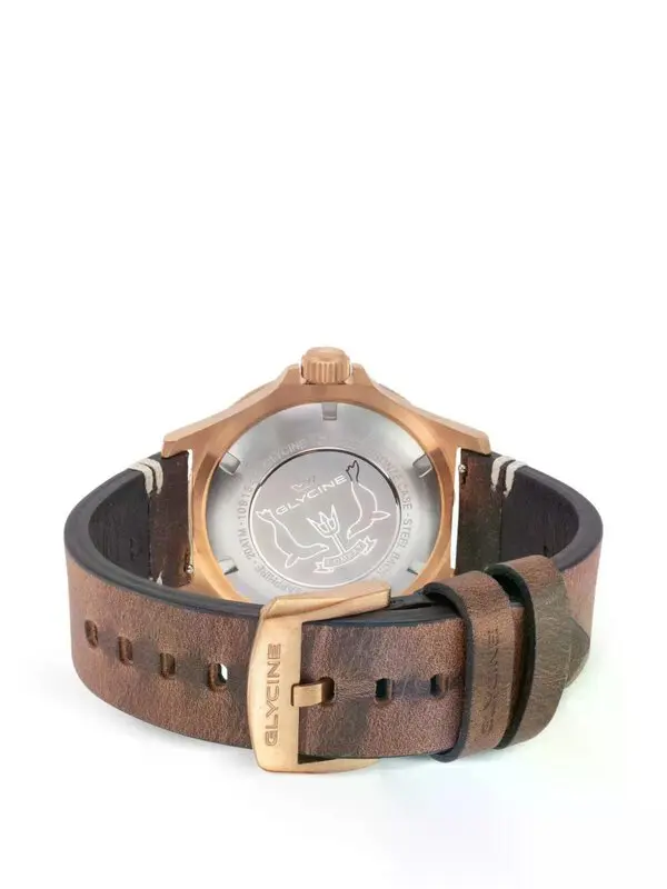 GLYCINE Combat Sub 42mm Diver Watch With Dial And Leather Strap