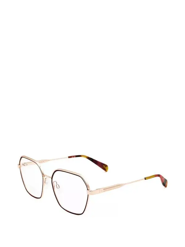 Rag & Bone Geometric Frame Eyeglasses - Gold