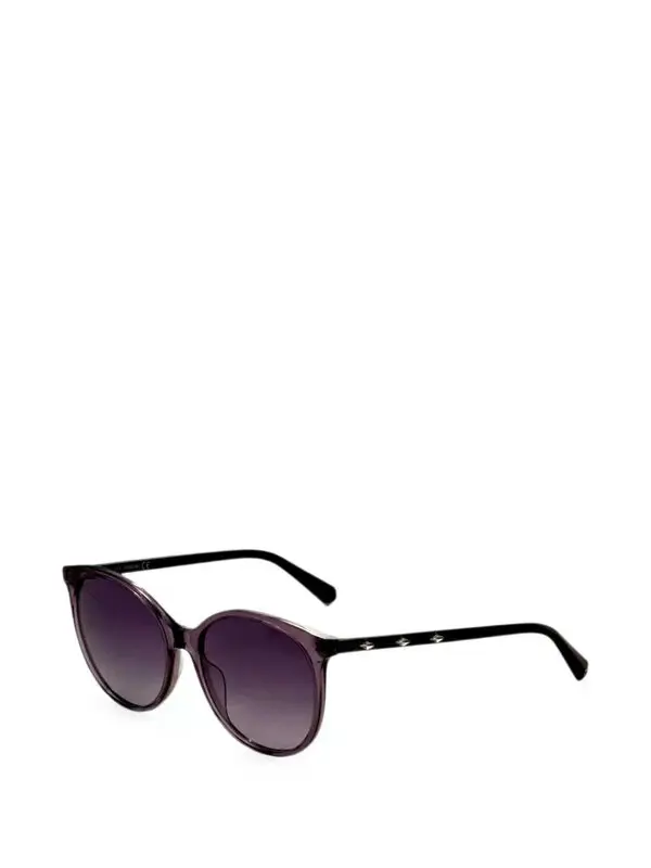 SWAROVSKI Embellished Round Frame Sunglasses - Black