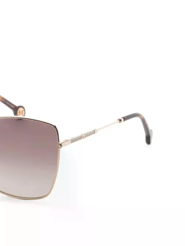 Carolina Herrera Square Frame Sunglasses - Gold