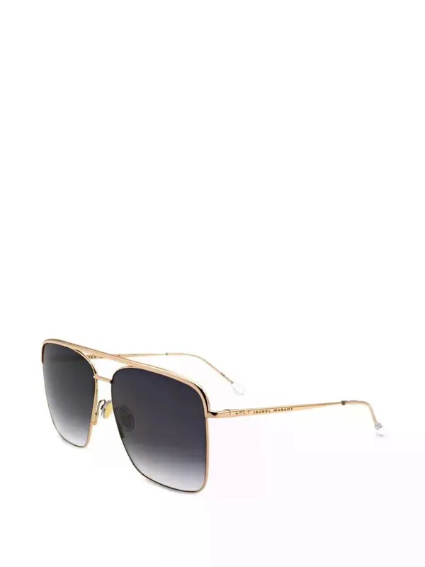 Isabel Marant Double-bridge Geometric-frame Sunglasses - Gold