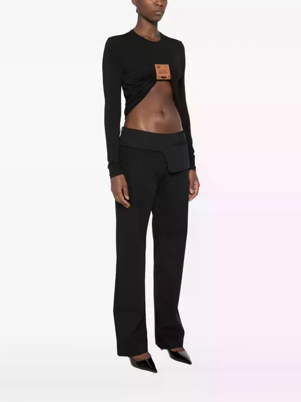 JEAN PAUL GAULTIER Leather-tag Long-sleeve Top