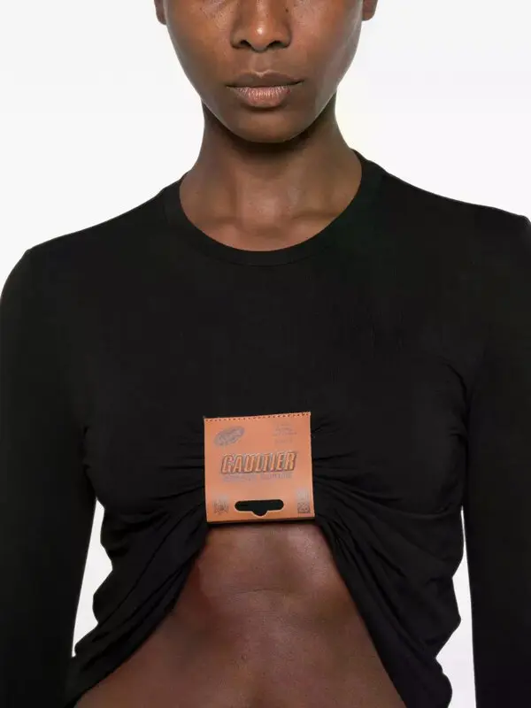 JEAN PAUL GAULTIER Leather-tag Long-sleeve Top