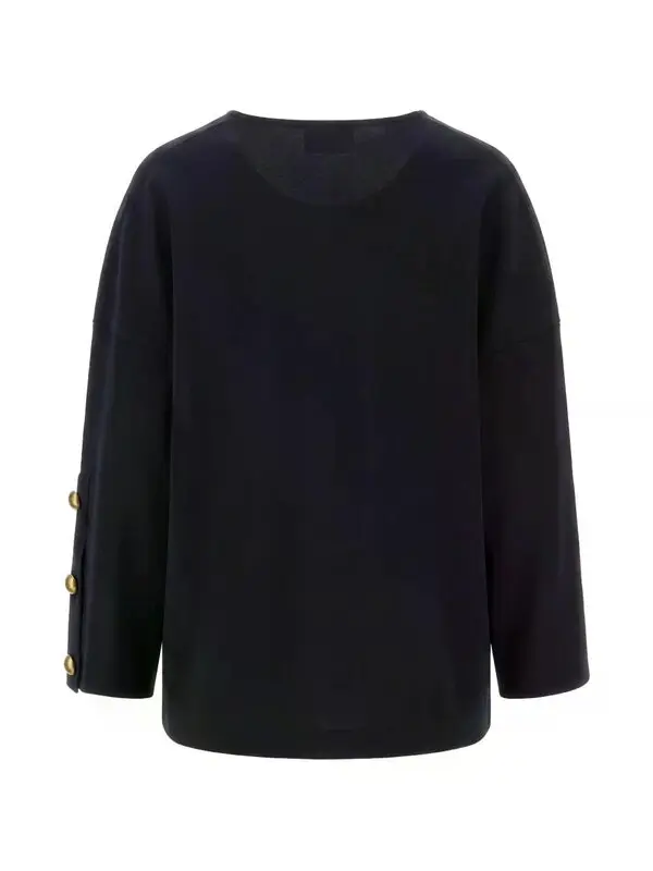 Max Mara V-neck Top With Button Detail - Blue