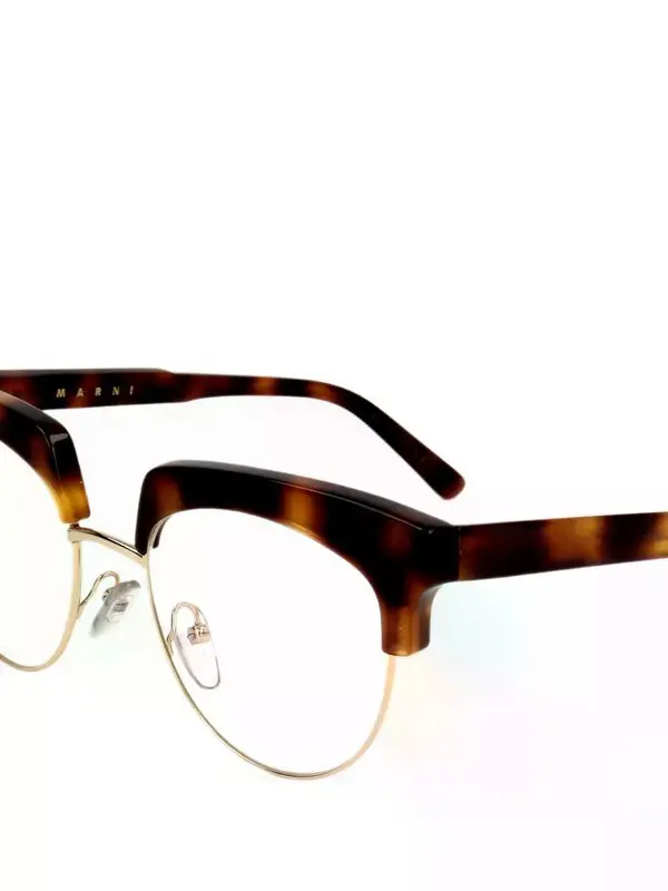 Marni Tortoiseshell-effect Browline Eyeglasses - Brown