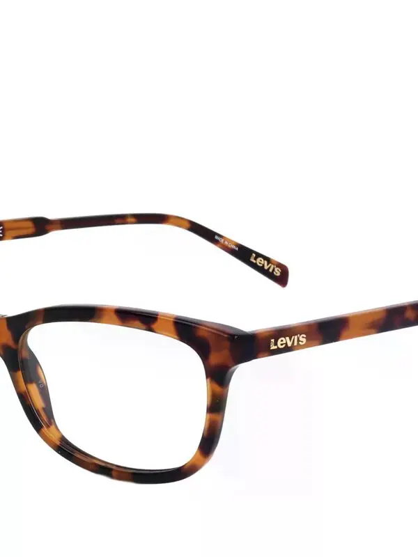 LEVI'S Tortoiseshell-effect Square-frame Glasses