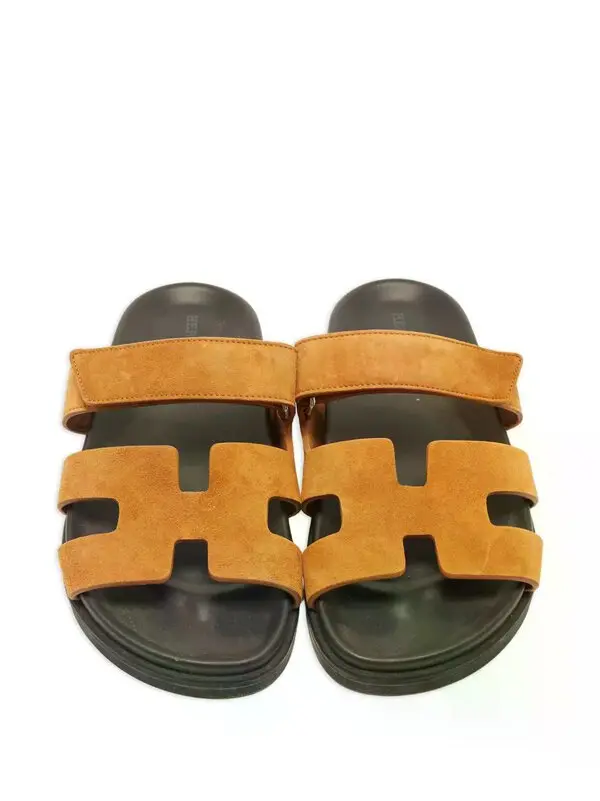 Hermès Chypre H-strap Sandals - Brown
